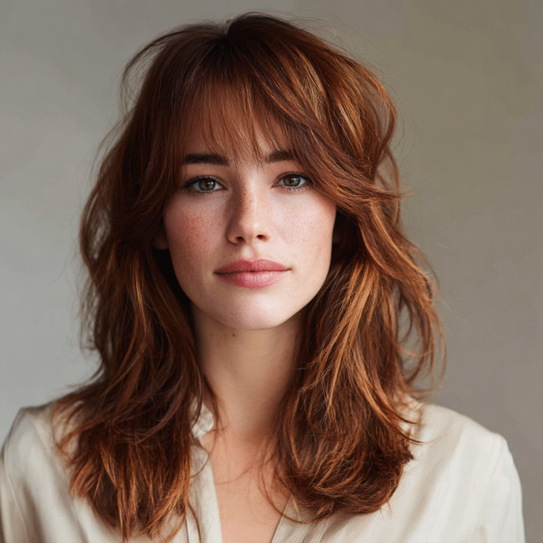 50+ Medium-Length Hairstyles with Bangs in 2025